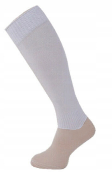 Białe getry skarpety piłkarskie bez stopy Iskierka | Fulsport.pl