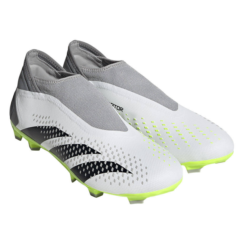 Biało-zielone buty piłkarskie Adidas Predator Accuracy.3 LL FG GZ0021 ...