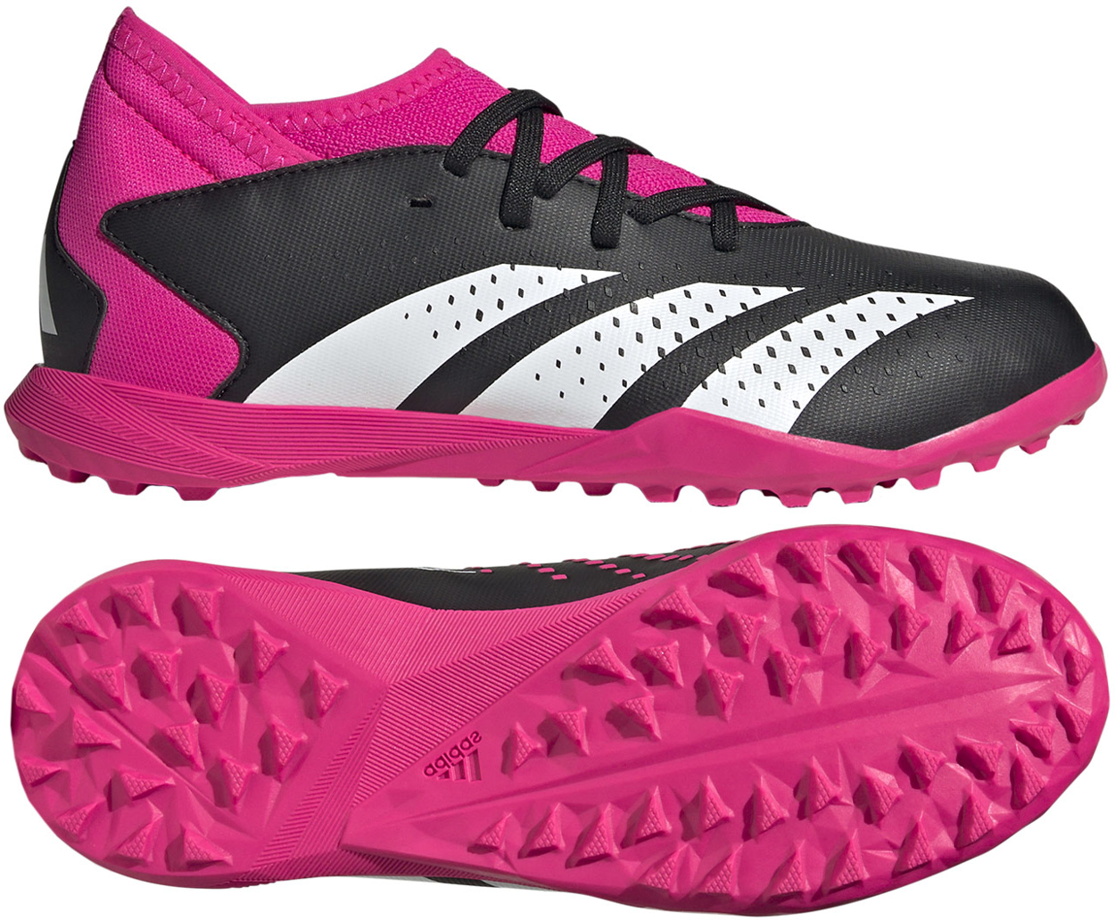 Czarno-różowe buty turfy Adidas Predator Accuracy.3 GW7078 - Junior ...