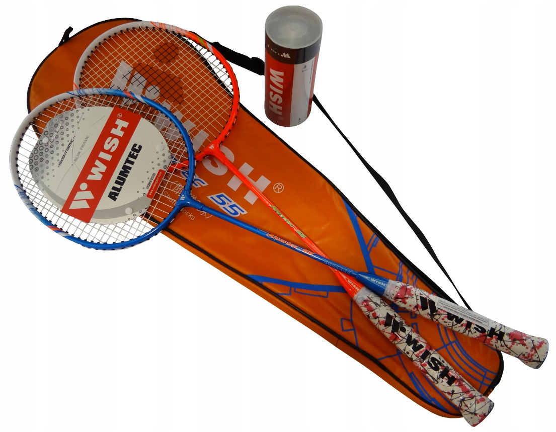 Zestaw do badmintona Wish Alumtec 55K - 2 rakietki 3 lotki pokrowiec ...